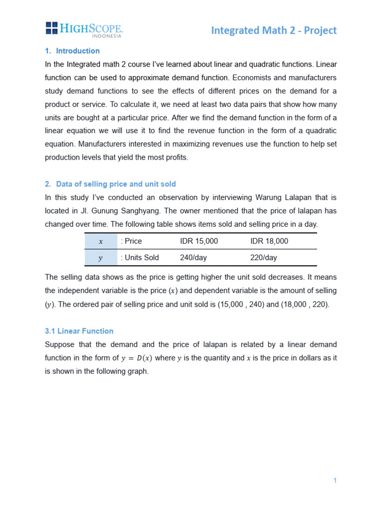 Revenue Function from Demand Analysis | PDF | Demand | Mathematics
