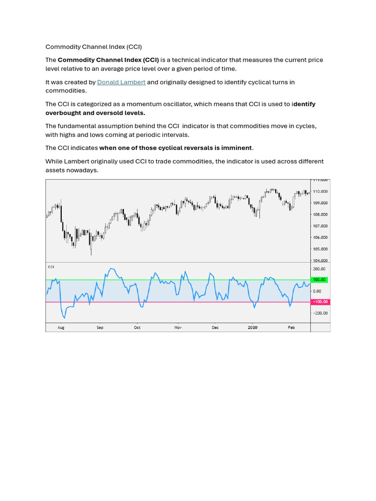 Commodity Channel Index | PDF | Finance & Money Management | Law