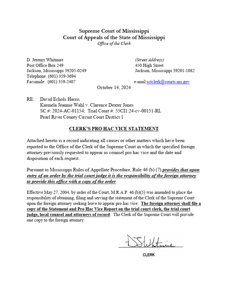 Supreme Court of Mississippi Court of Appeals of The State of ...