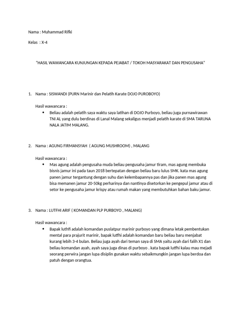Hasil Wawancara Rifki (Smata) | PDF