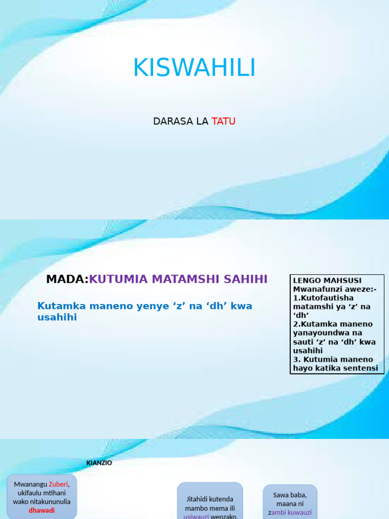 Kutumia Matamshi22 Sahahi | PDF