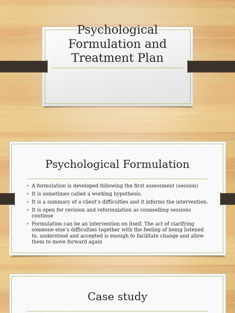 Psychological Formulation and Treatment Plan | PDF | Mental Disorder ...