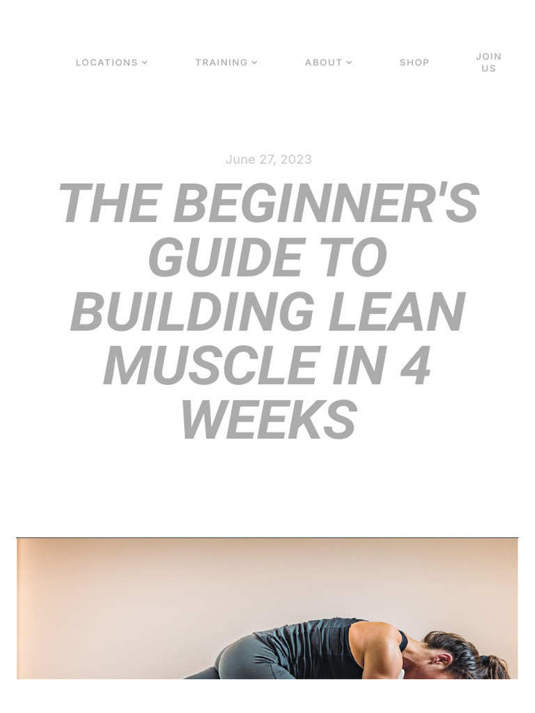 Beginner's 4-Week Plan To Build Lean Muscle | PDF | Strength Training ...
