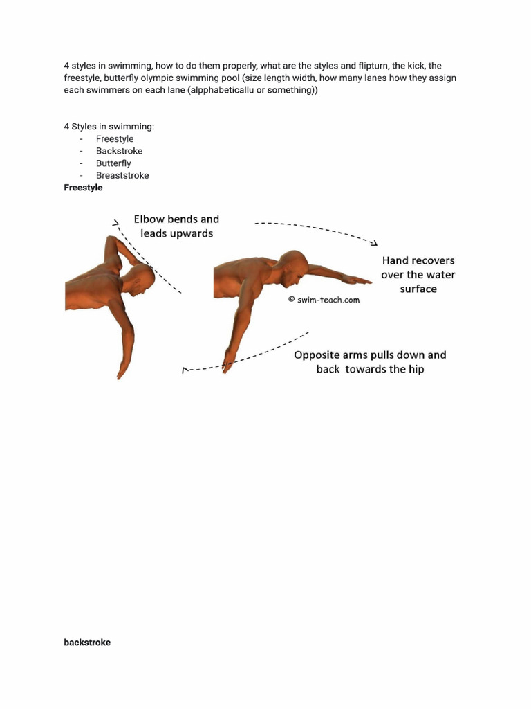 4 styles in swimming, how to do them properly, what are the styles and ...