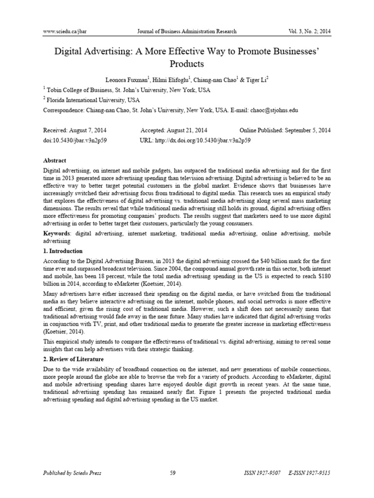 Digital Advertising An Effective Way To Promote Business Products | PDF ...