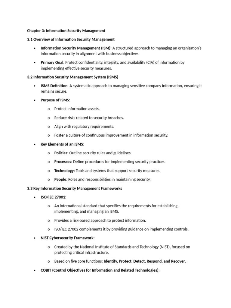 Chapter 3 Reviewer - Information Security Management | PDF ... Chapter 3 Reviewer - Information Security Management | PDF ...