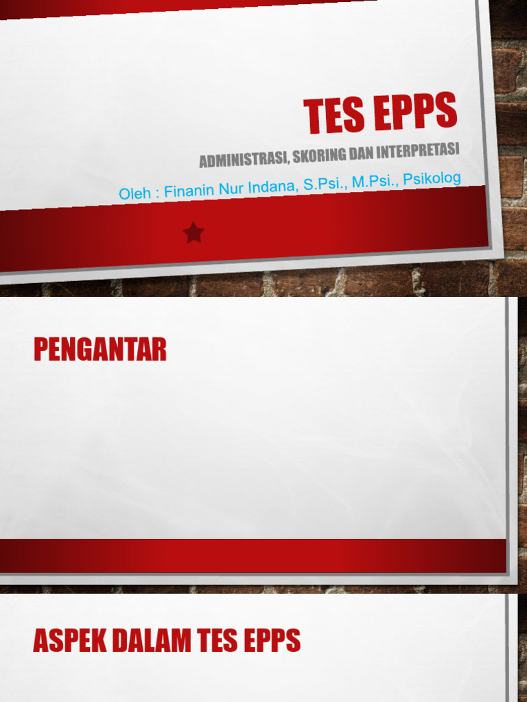 Tes Epps Bu Fina | PDF | Seni & Disiplin Bahasa | Pengembangan Diri