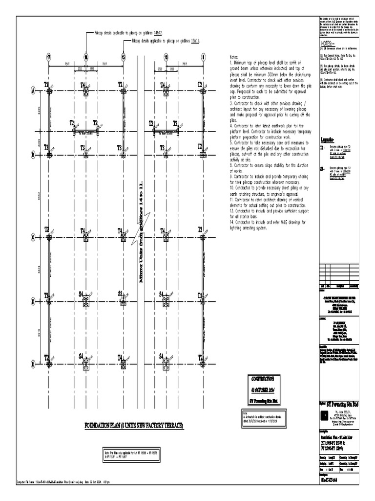 150a-IT-KP-204 98 Foundation Plan (8 Unit New) - A1 (1in100) | PDF