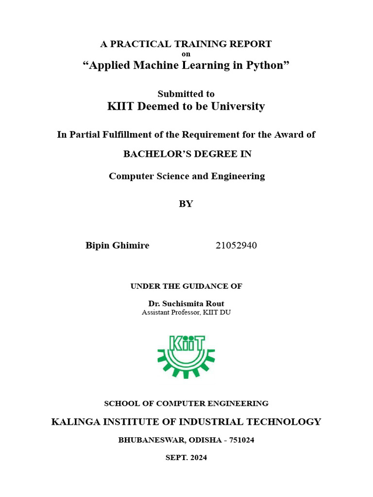 Bipin Ghimire's Machine Learning Report | PDF | Machine Learning ...