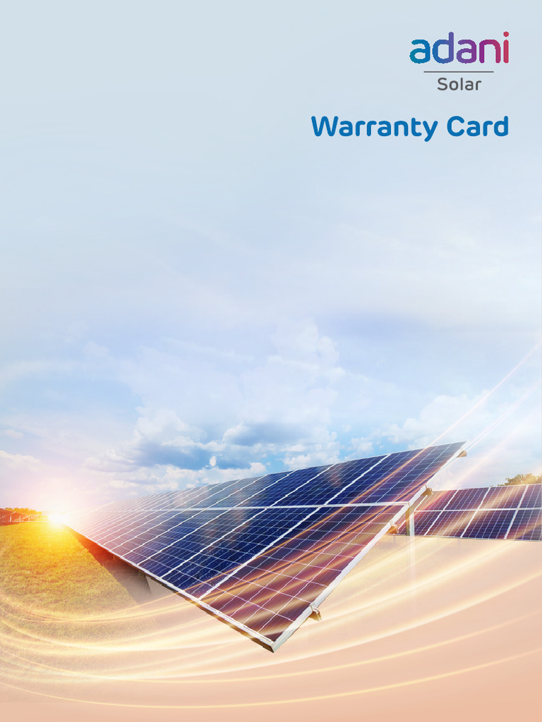 Adani Solar - Warranty Card | PDF | Solar Panel