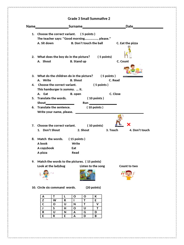 Grade 3 Small Summative Assessment 2 | PDF | Language Arts & Discipline