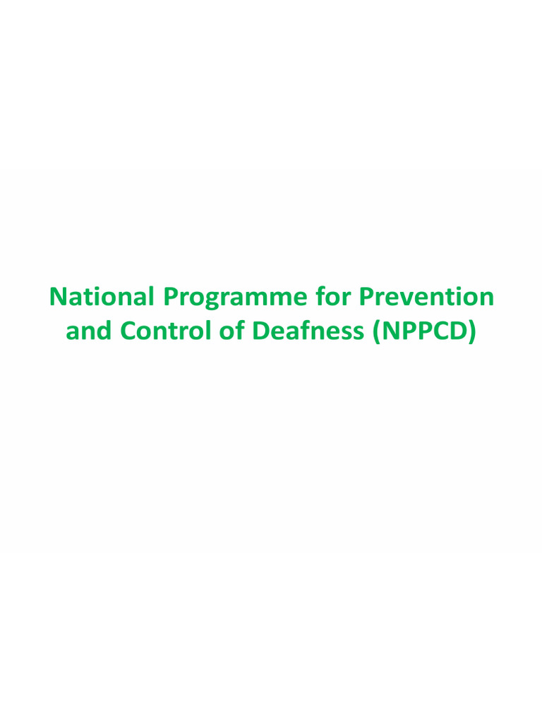 National Programme For Prevention and Control of Deafness | PDF