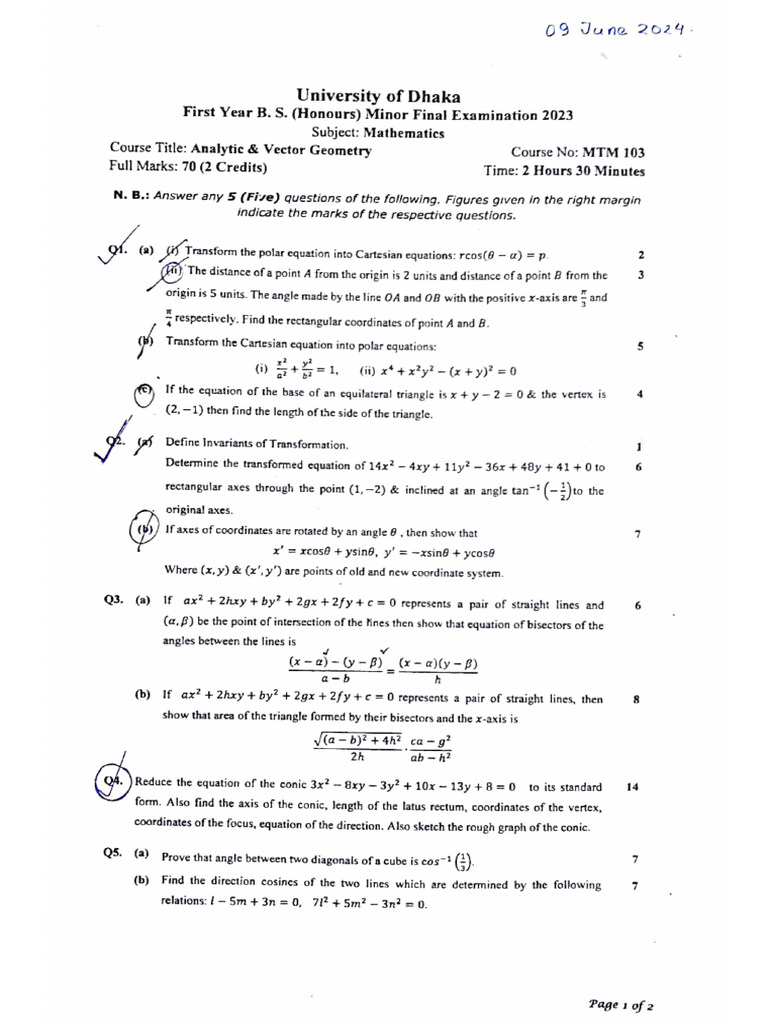 Analytical & Vector Geometry | PDF
