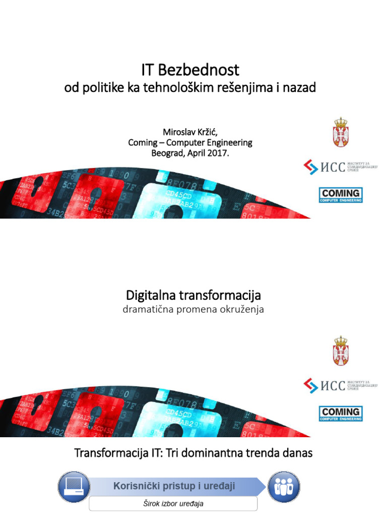 IT Bezbednost Od Politike Ka Tehnološkim Rešenjima I Nazad | PDF