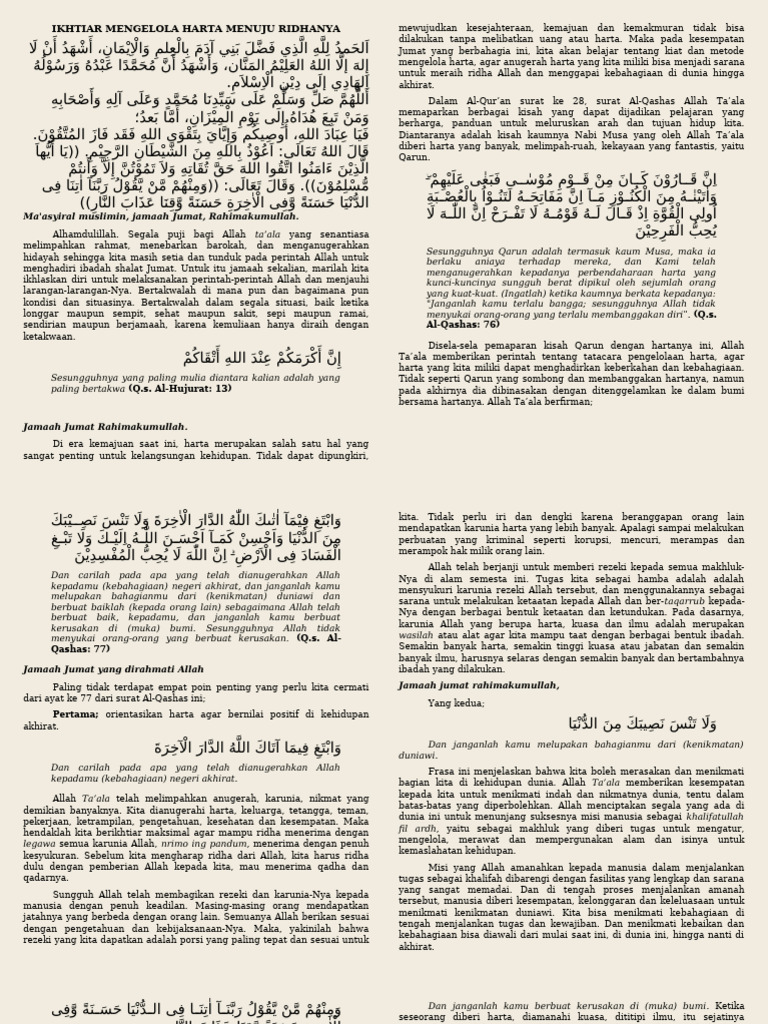 Edisi 435 - 011124 - Muhamad Hanafi - Ikhtiar Mengelola Harta Menuju ...