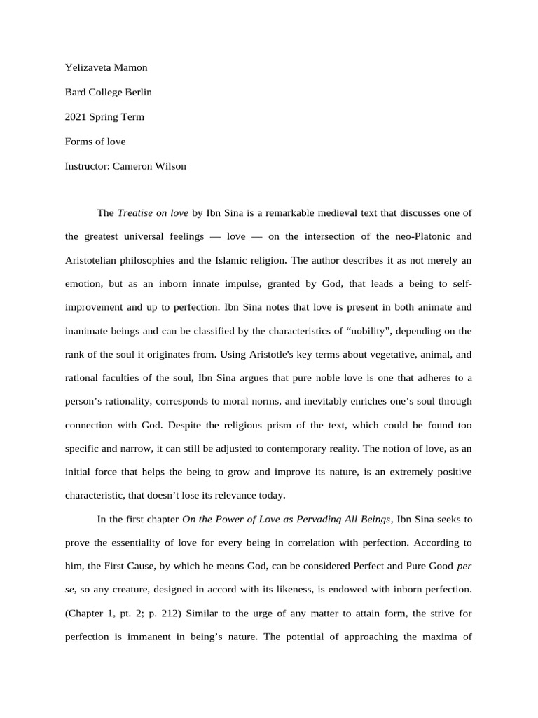 Midterm. Forms of Love. Yelizaveta Mamon | PDF | Love | Soul