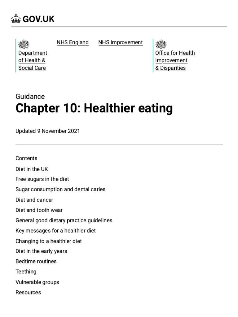 Chapter 10 - Healthier Eating - GOV - Uk | PDF | Healthy Diet | Fat