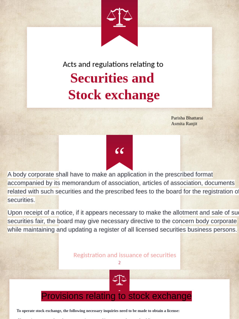 Securities and Stock Exchange Regulations | PDF | Securities (Finance ...