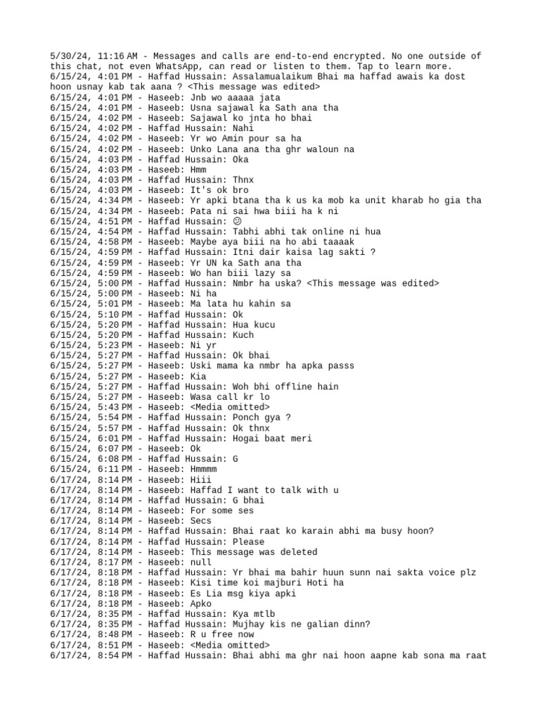 WhatsApp Chat With Haseeb | PDF