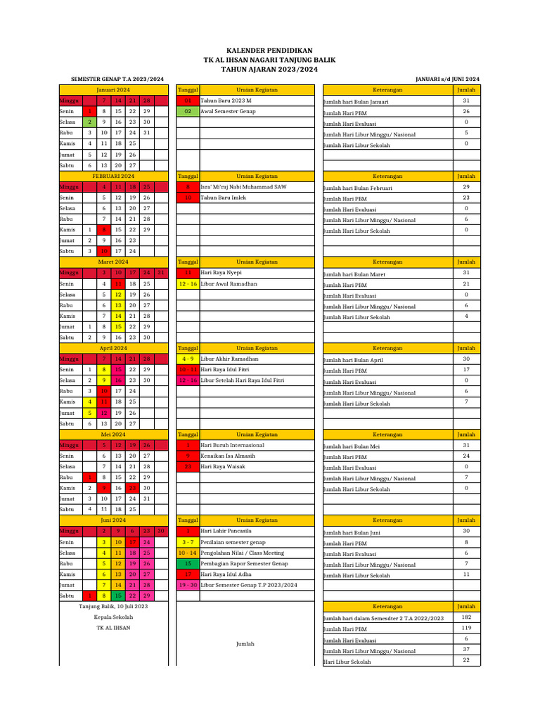 Kalender Pendidikan 2022.2023 | PDF