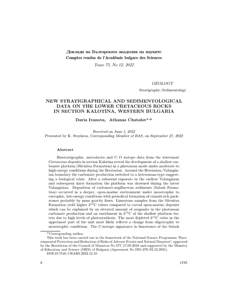 New Stratigraphical and Sedimentological Data On The Lower Cretaceous ...