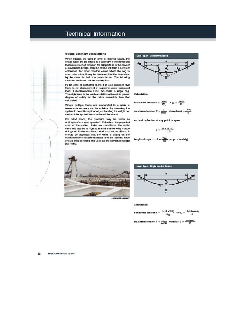 Cable Catenary Sag | PDF