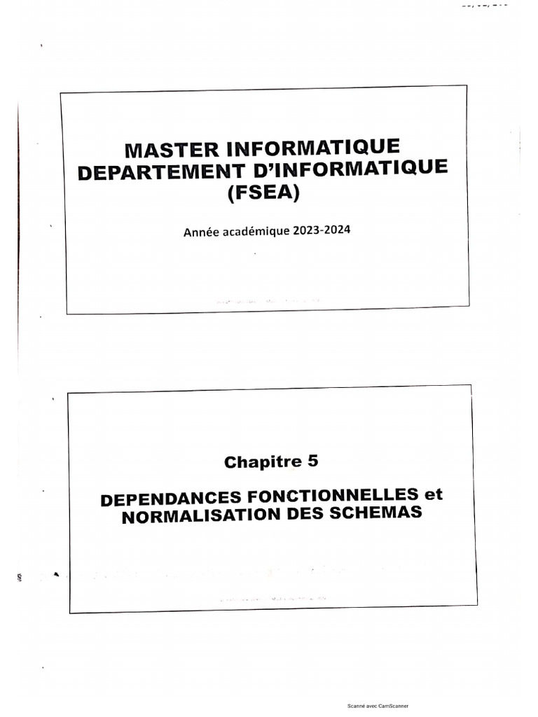Chap 5 DF Et Normalisation Des Schemas | PDF