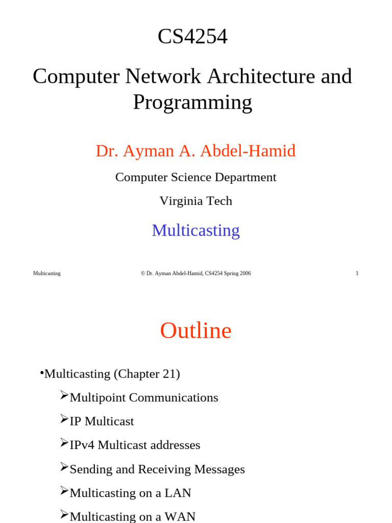 Multicast Pdf Multicast Internet Protocols