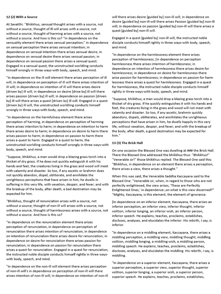 Samyutta Nikaya CHTR 14&15 | PDF | Mind | Perception