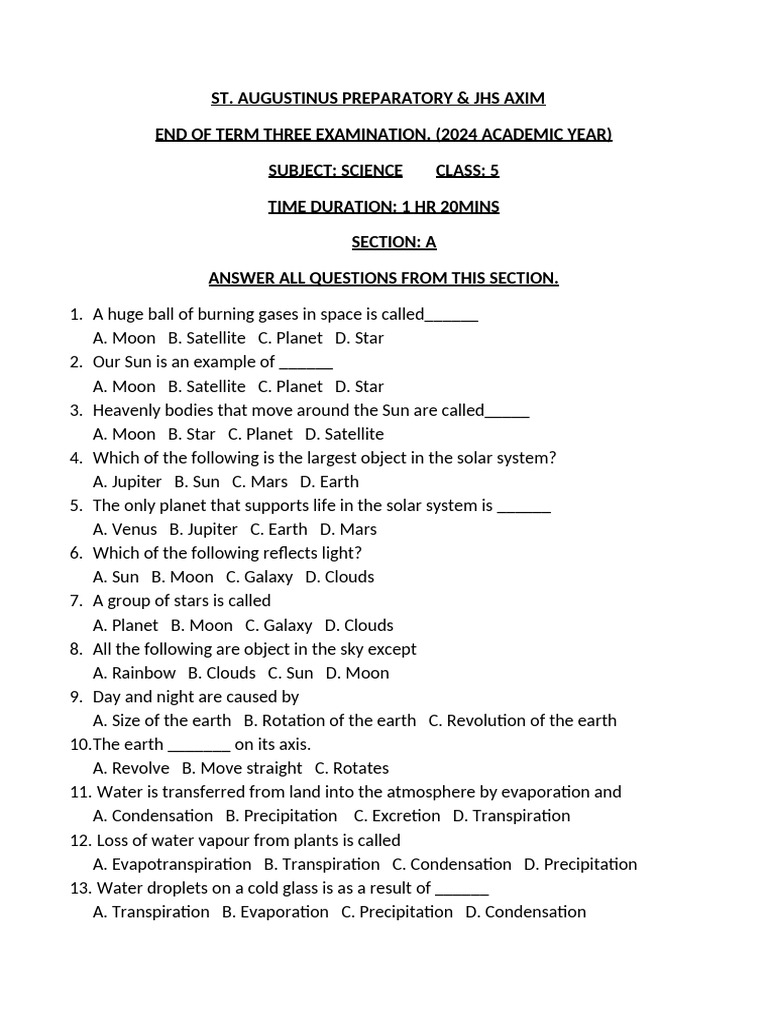 Basic Five Science | PDF | Water | Planets
