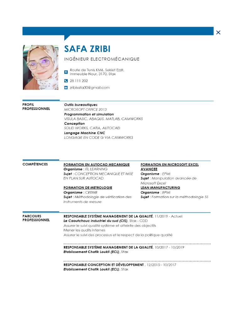 CV Safa Zribi 2023 | PDF