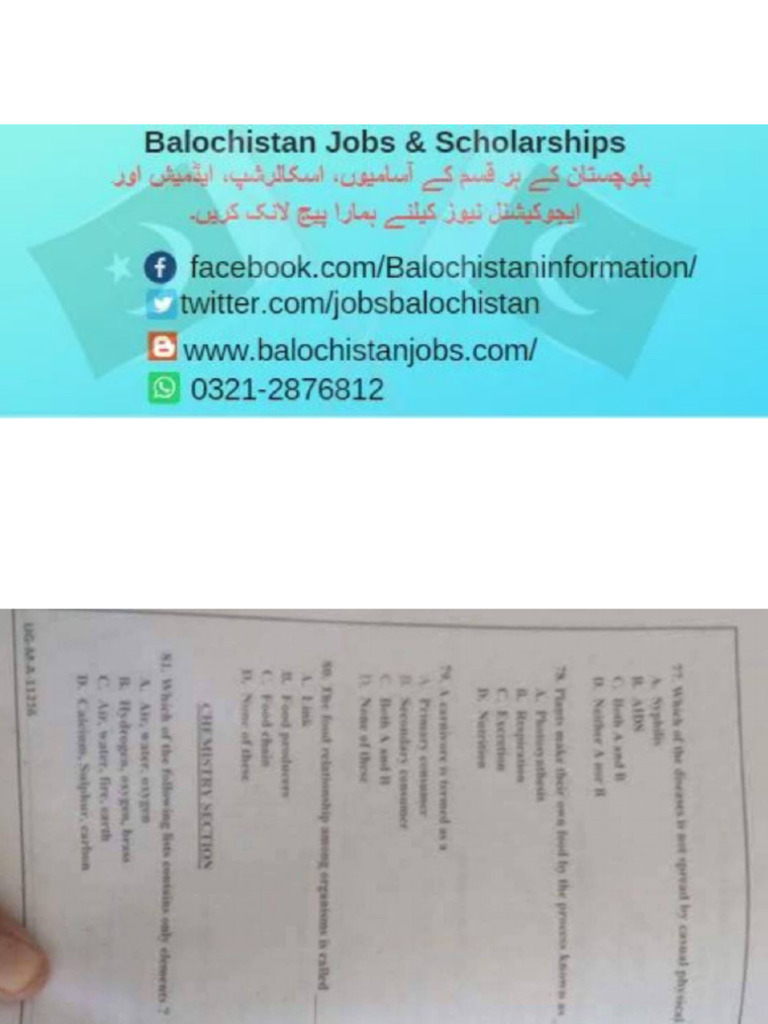 HEC Past Papers Balochistan Fata Scholarships | PDF