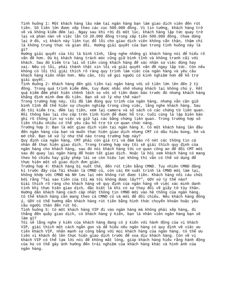 Bài Tập Tình Huống Cá Nhân - NHTM | PDF