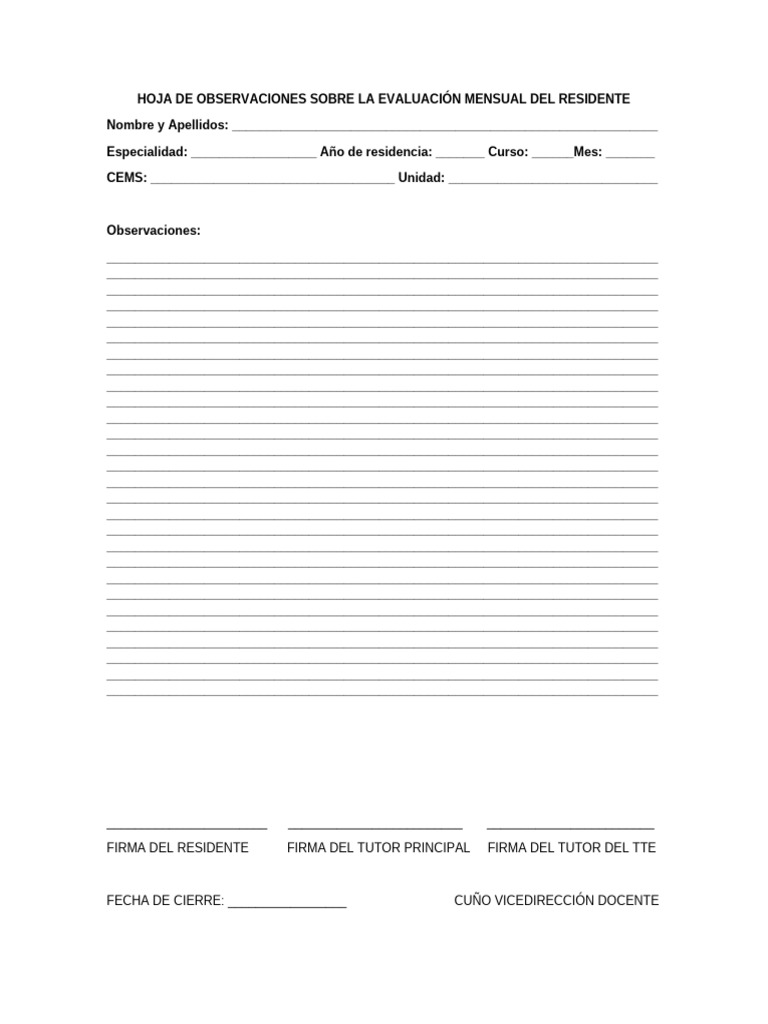 Hoja de Observación | PDF | Finanzas y dinero