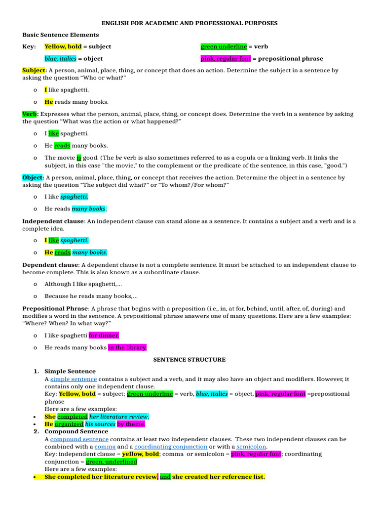 EAPP Reviewer | PDF | Clause | Subject (Grammar)