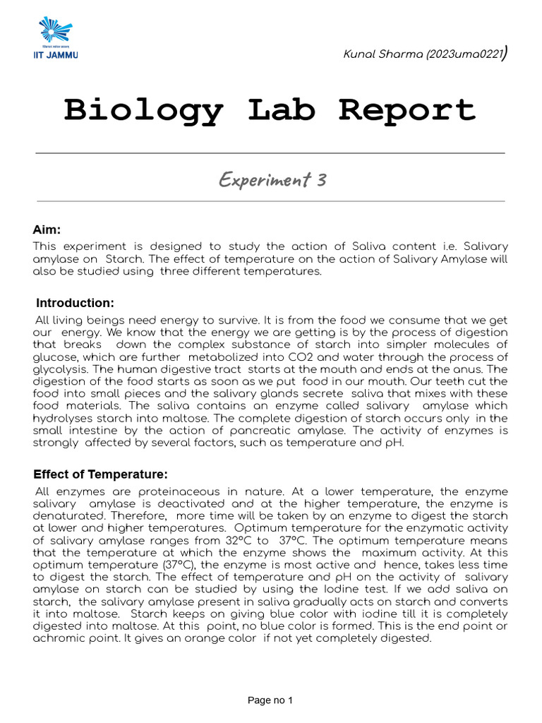 Lab 3 | PDF | Enzyme | Digestion