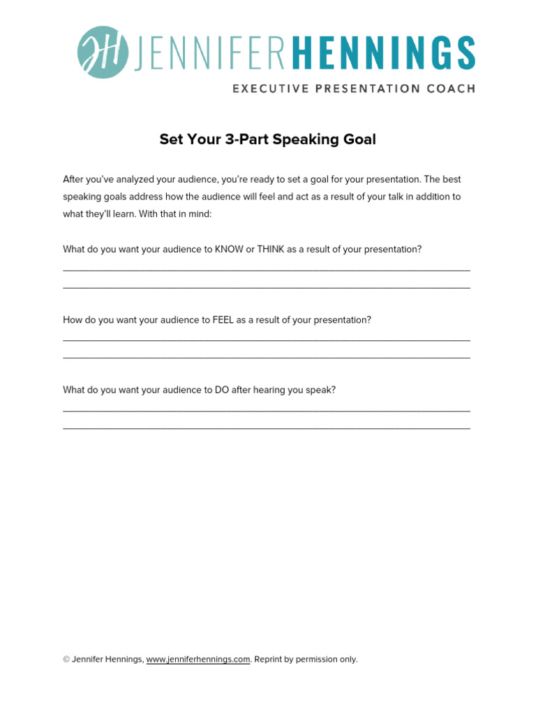 Set Effective Speaking Goals | PDF
