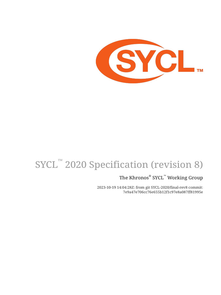 Sycl 2020 | PDF | Computer Programming | Computing