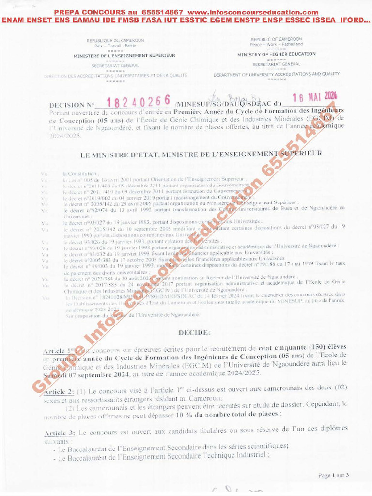 Concours Egcim I 2024 | PDF