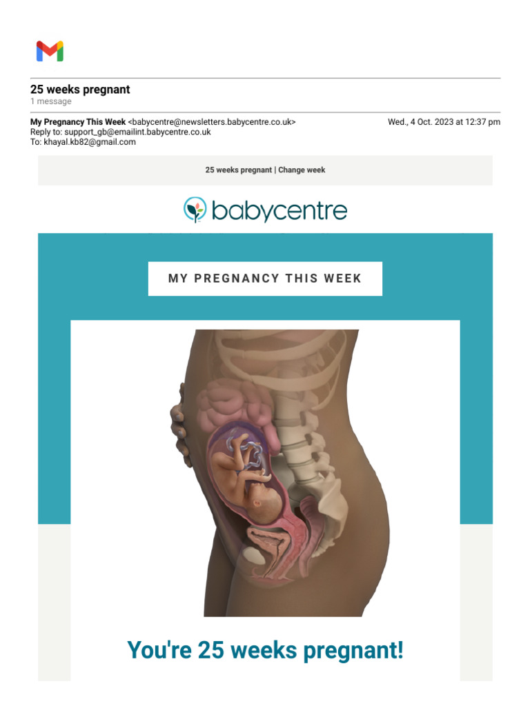 Gmail - 25 Weeks Pregnant | PDF | Pregnancy | Childbirth