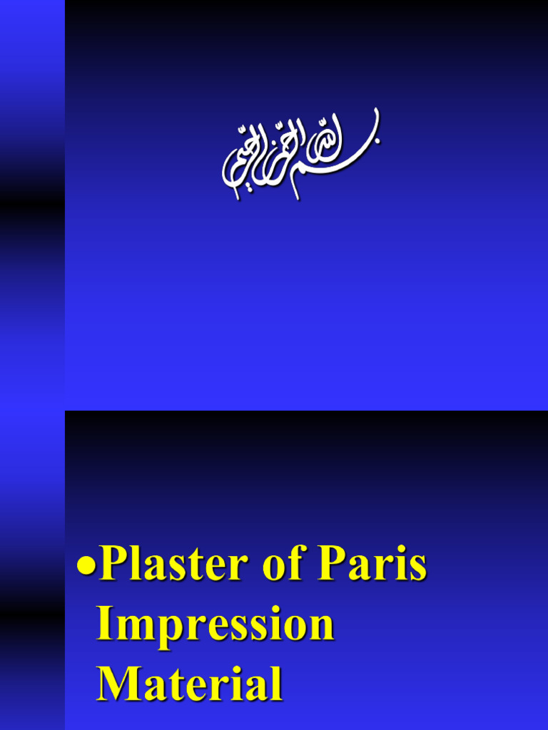 13.plaster of Paris Impression Material 24.1.2024 | PDF | Plaster ...