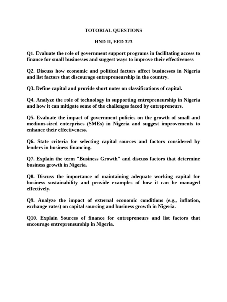 Totorial Questions | PDF