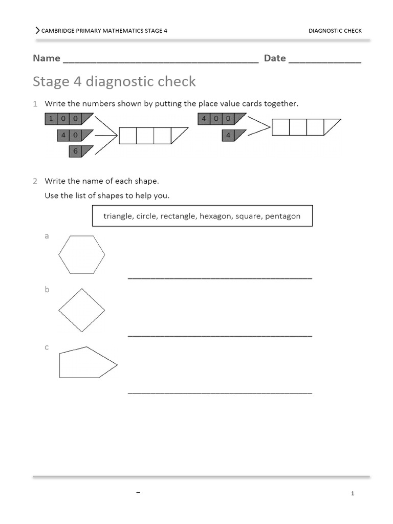 Diagnostic Test | PDF | Shape | Elementary Mathematics