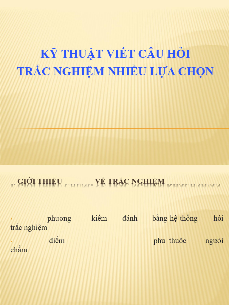 Ky Thuat Viet Cau Hoi TNKQ Nhieu Lua Chon | PDF