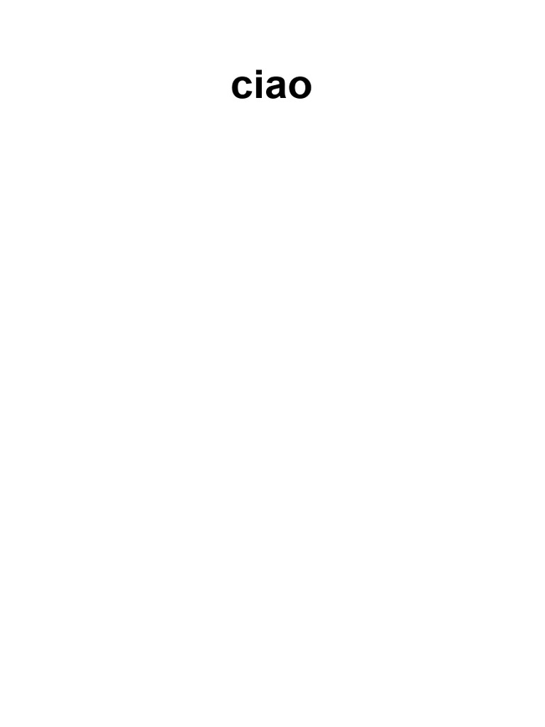 Ciao | PDF