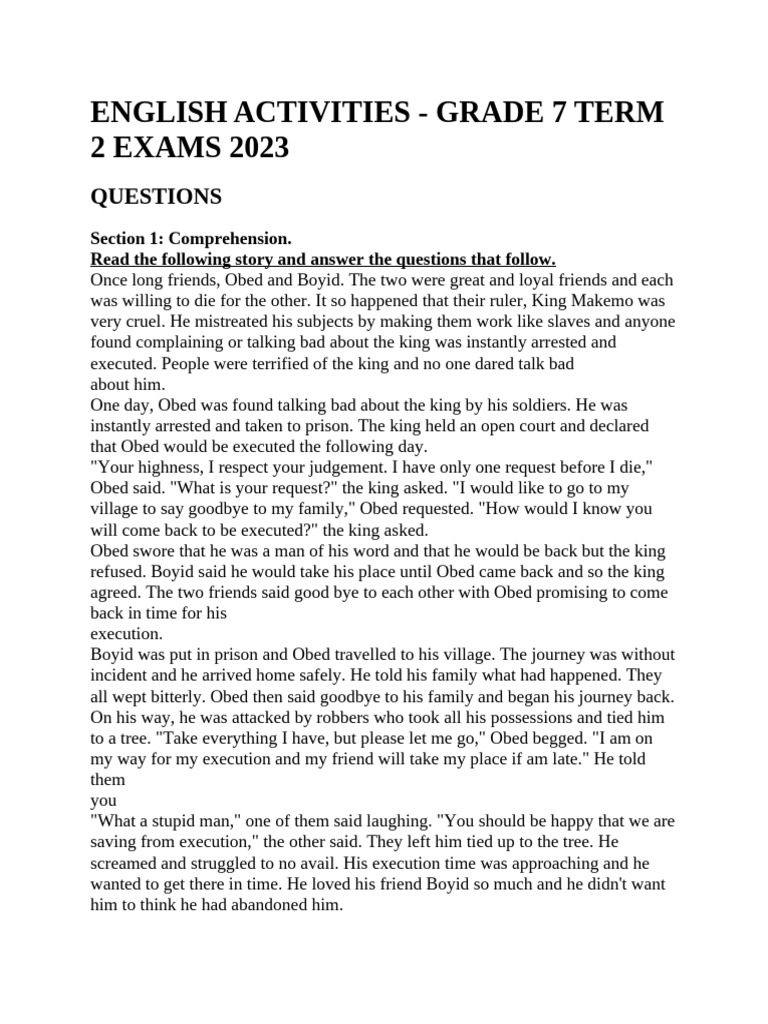 English Activities-G7 | PDF