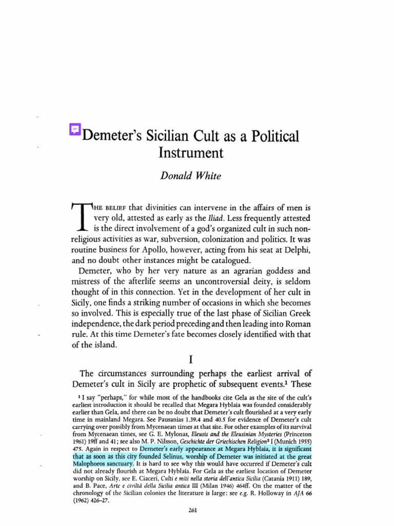 Demeter Sicilian Cult Political | PDF | Isis | Sicily