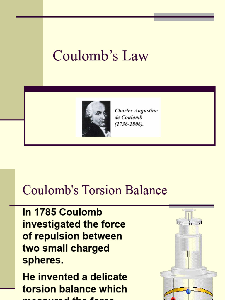 Coulomb's Torsion Balance Explained | PDF | Science & Mathematics