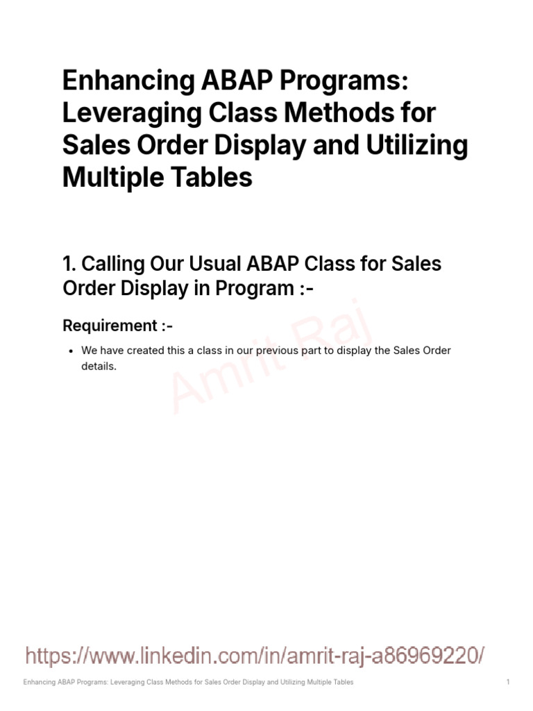 Object Oriented Programming in ABAP Part 3 | PDF | Method (Computer Programming) | Class ...
