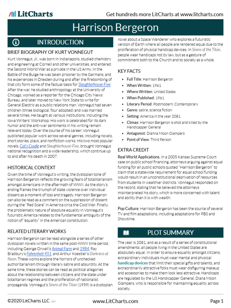 Harrison Bergeron LitChart | PDF